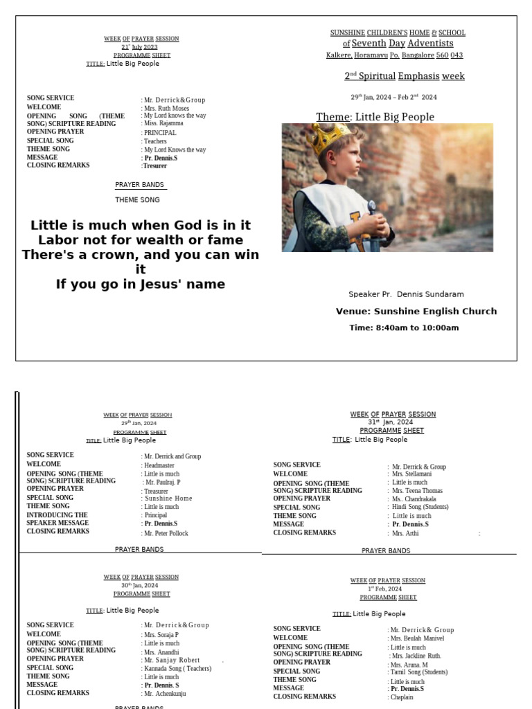 Week of Prayer 2024 | PDF | Religious Belief And Doctrine | Christian Belief And Doctrine