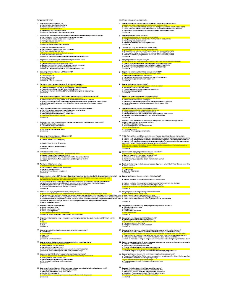 Bank Soal Kuis k3 Umum | PDF