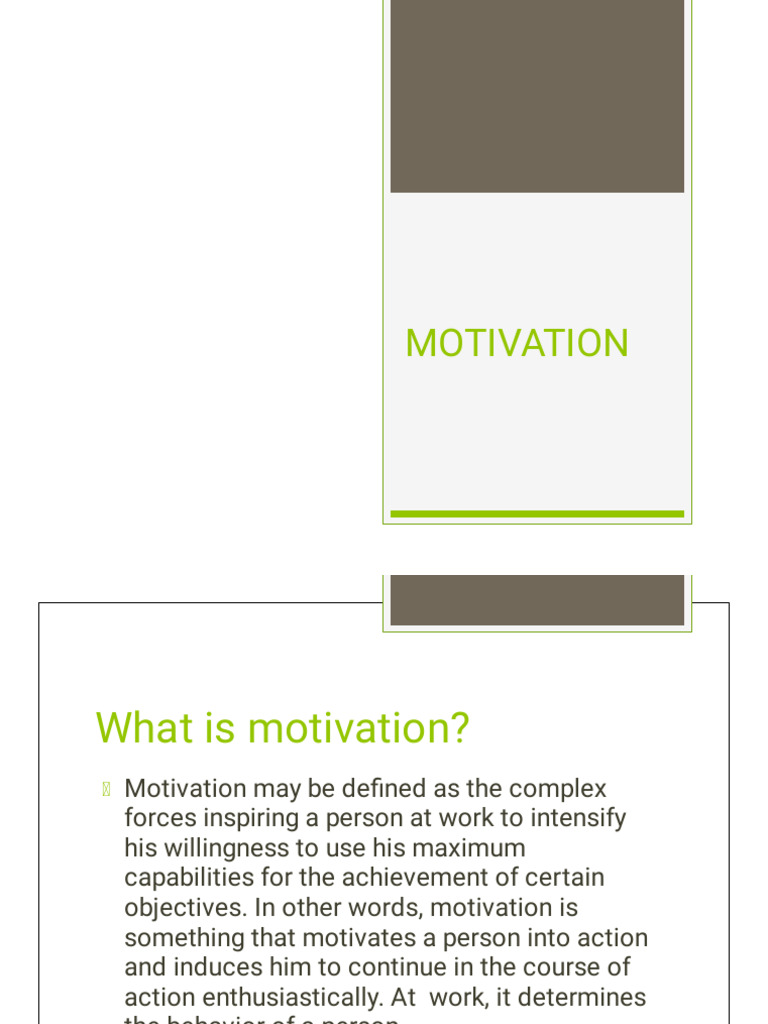 MOTIVATION | PDF | Motivational | Motivation