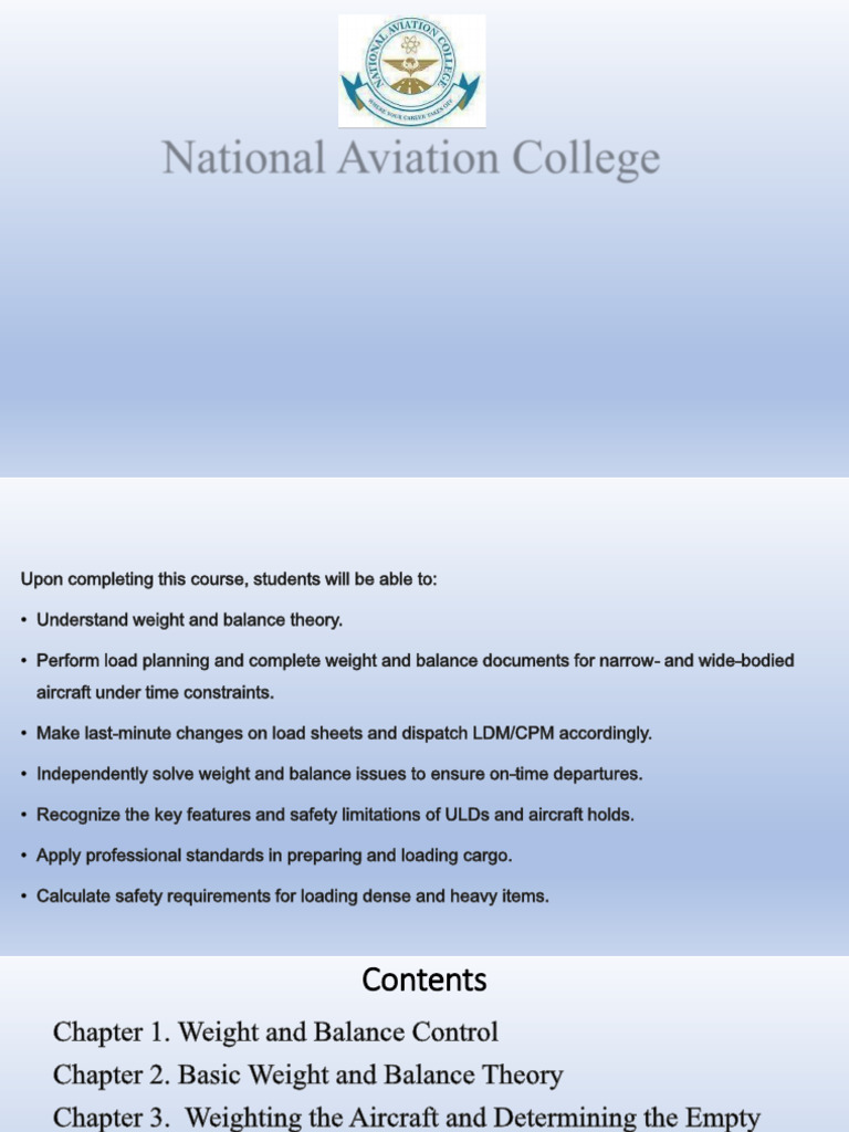 01 Chapter 1 & 2 Basic Weight and Balanced Recovered | PDF | Center Of ...