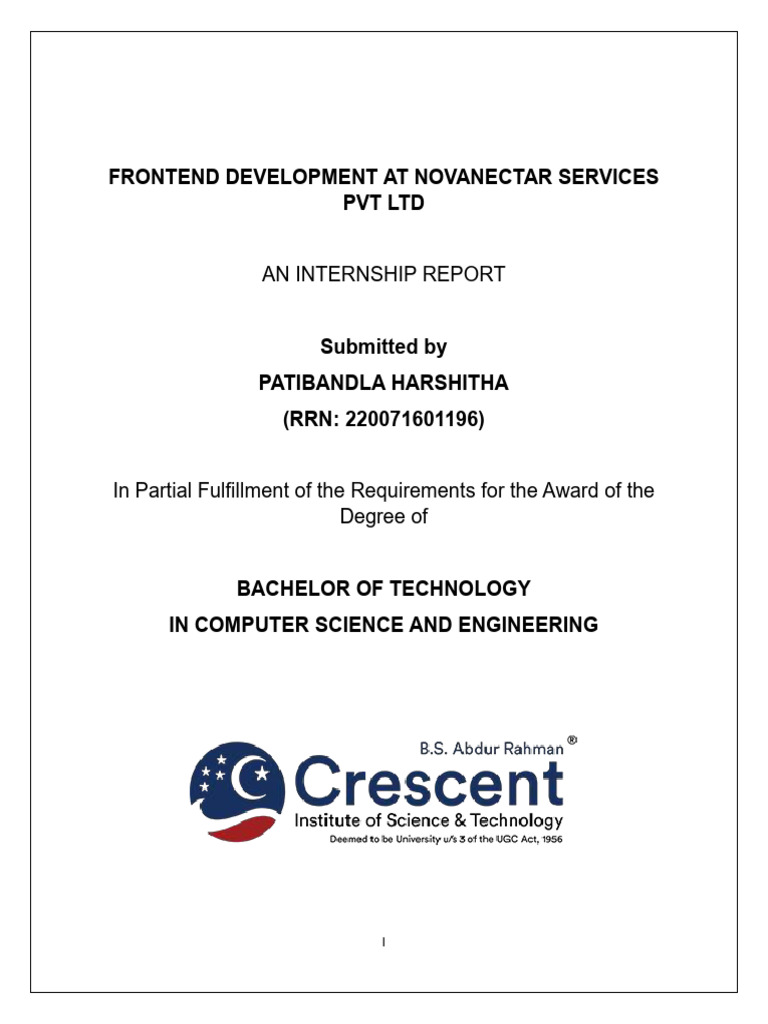 Harshitha Novanectar Report | PDF | World Wide Web | Internet & Web