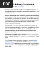 Privacy Statement | PDF | Privacy | Microsoft