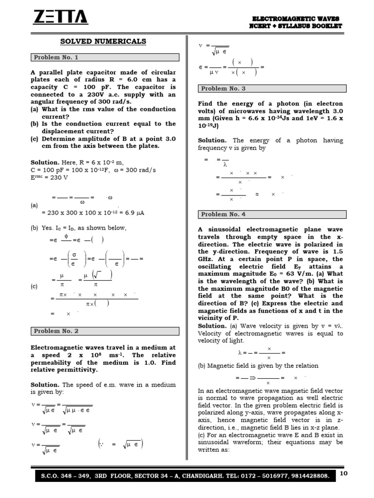 Electromagnetic Waves Part - 2 Booklet | PDF | Electromagnetic ...