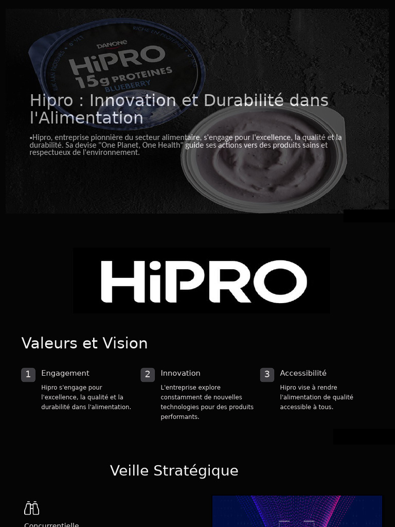 Hipro Innovation Et Durabilite Dans LAlimentation | PDF | Business | Innovation
