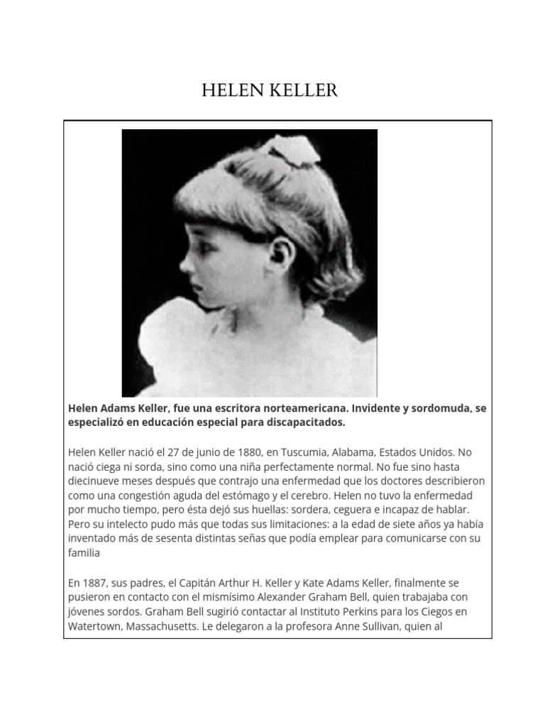 Lectura - Helen Keller | PDF | Helen Keller
