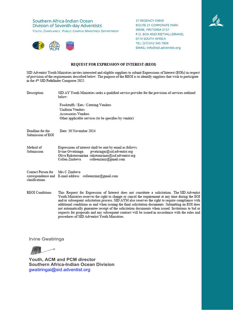 Expression of Interest | PDF