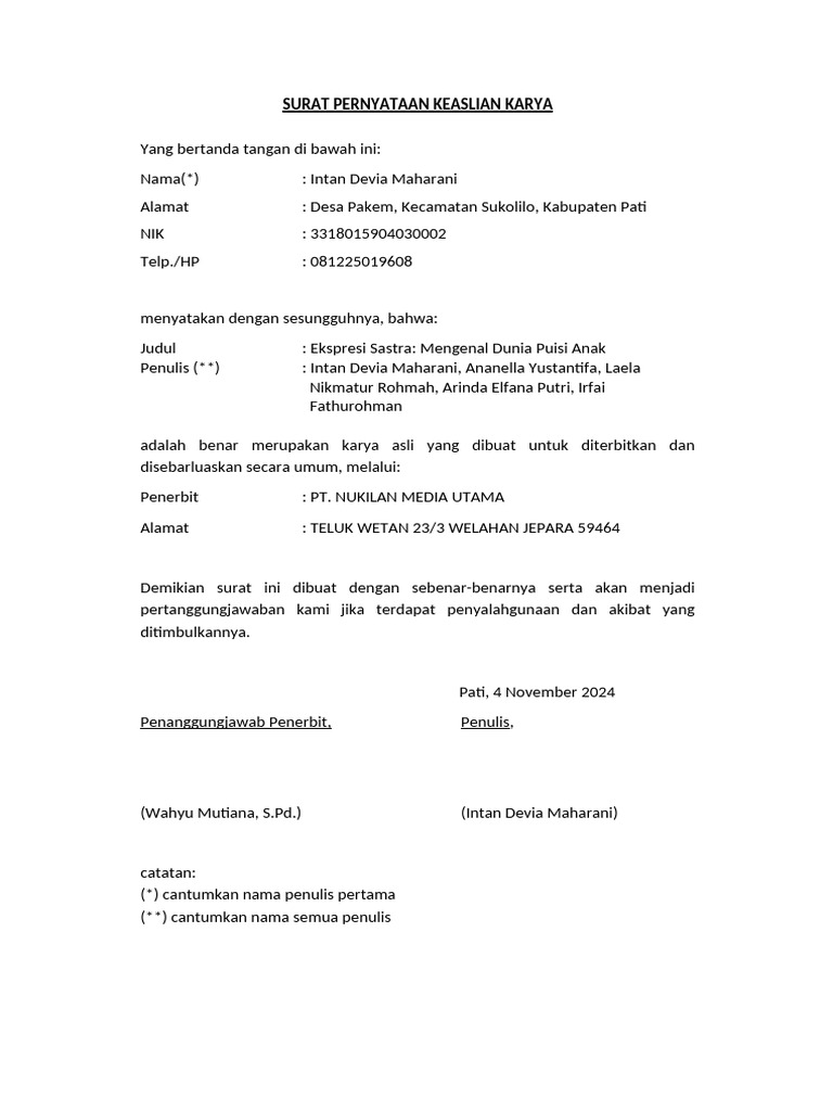 Surat Intan | PDF
