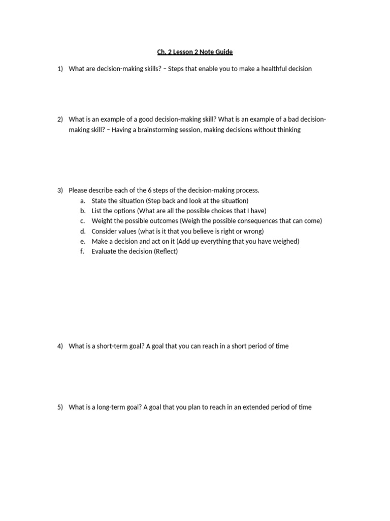 Ch. 2 Lesson 2 Noteguide | PDF