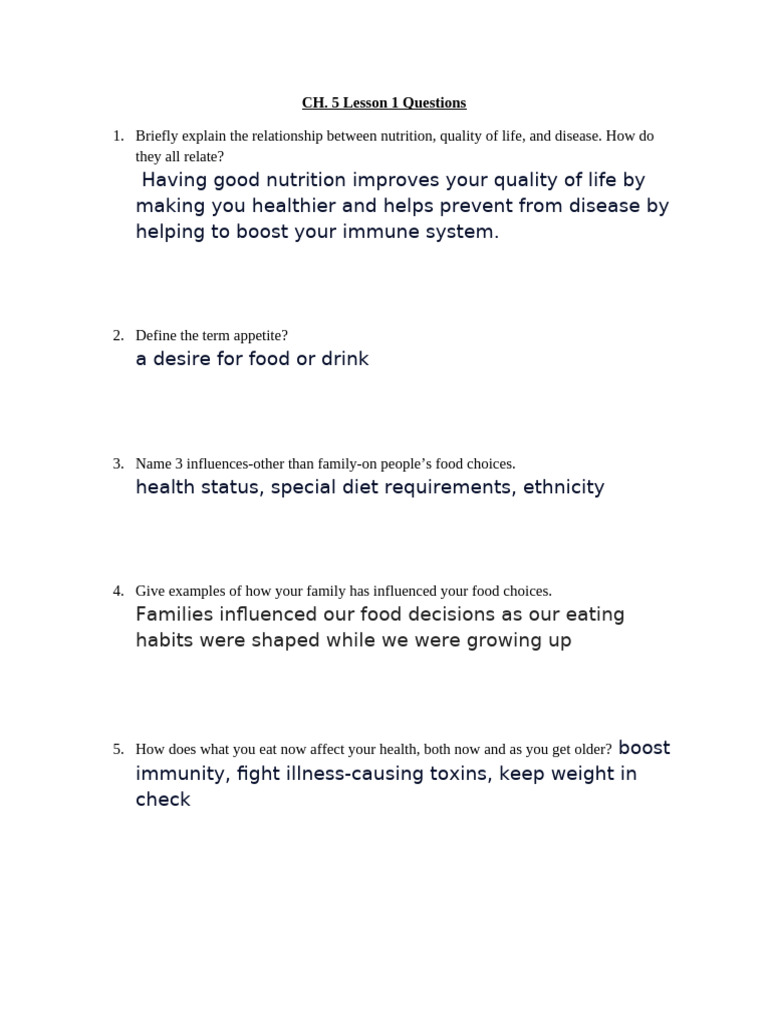 Nutrition & Health: Key Insights | PDF