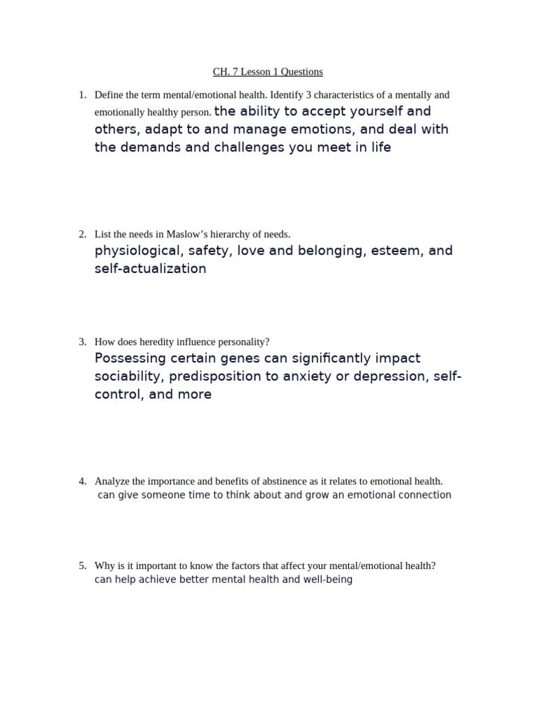 Ch. 7 Lesson 1 Questions-1 | PDF