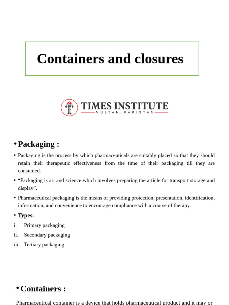 Containers and Closures | PDF | Glasses | Materials
