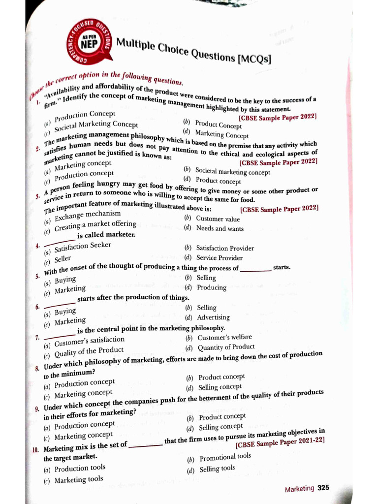 MCQ Marketing 2 | PDF