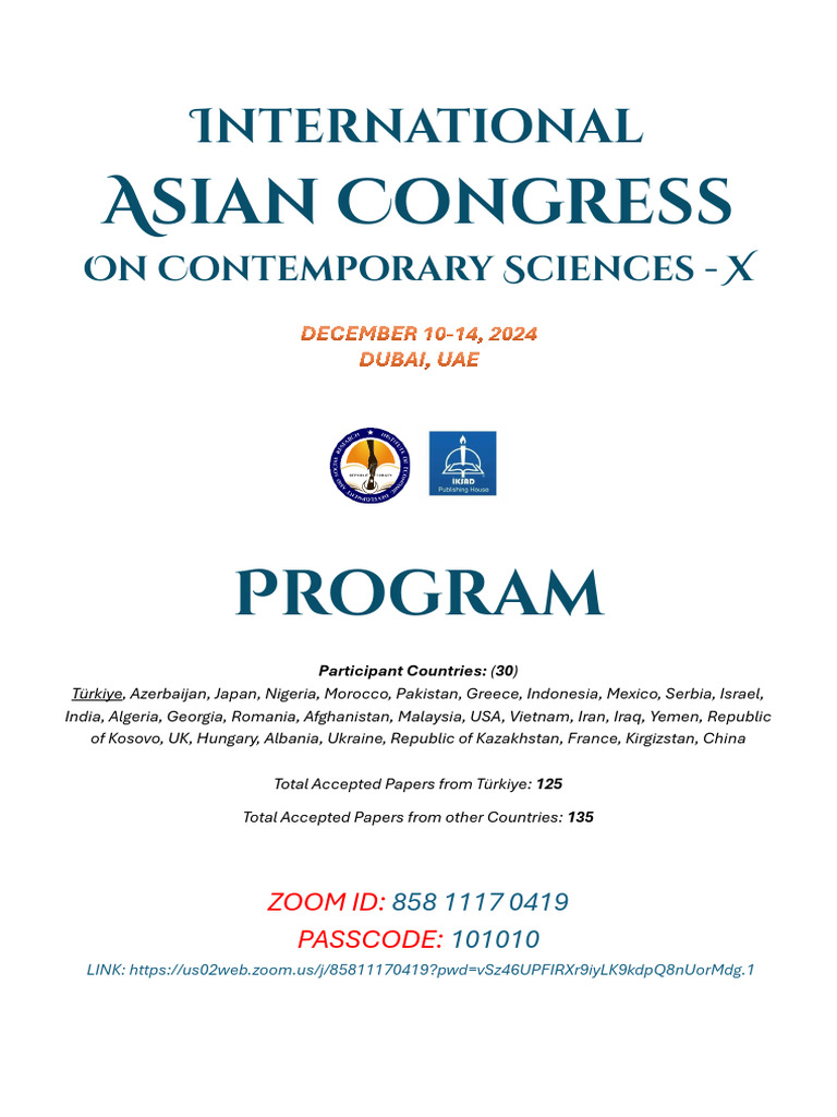 Asian Conference Program (3) | PDF | Turkey