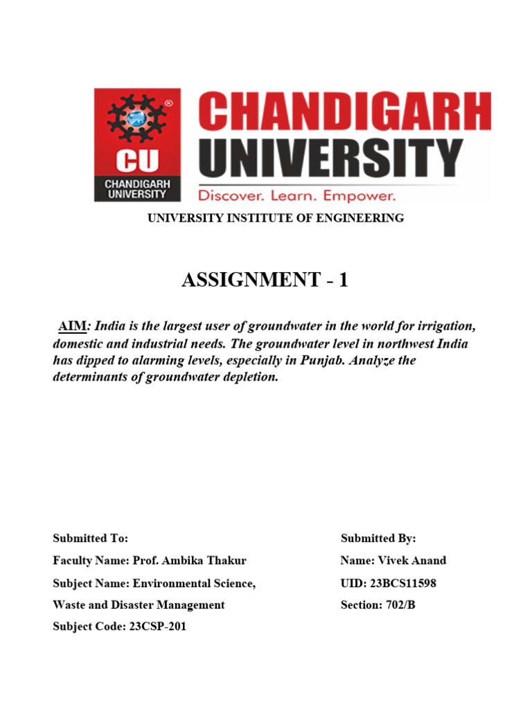 evs 1 | PDF | Groundwater | Resource Depletion
