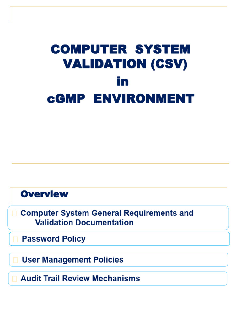 Computer System Validation in GXP Environment | PDF | Verification And Validation | Software