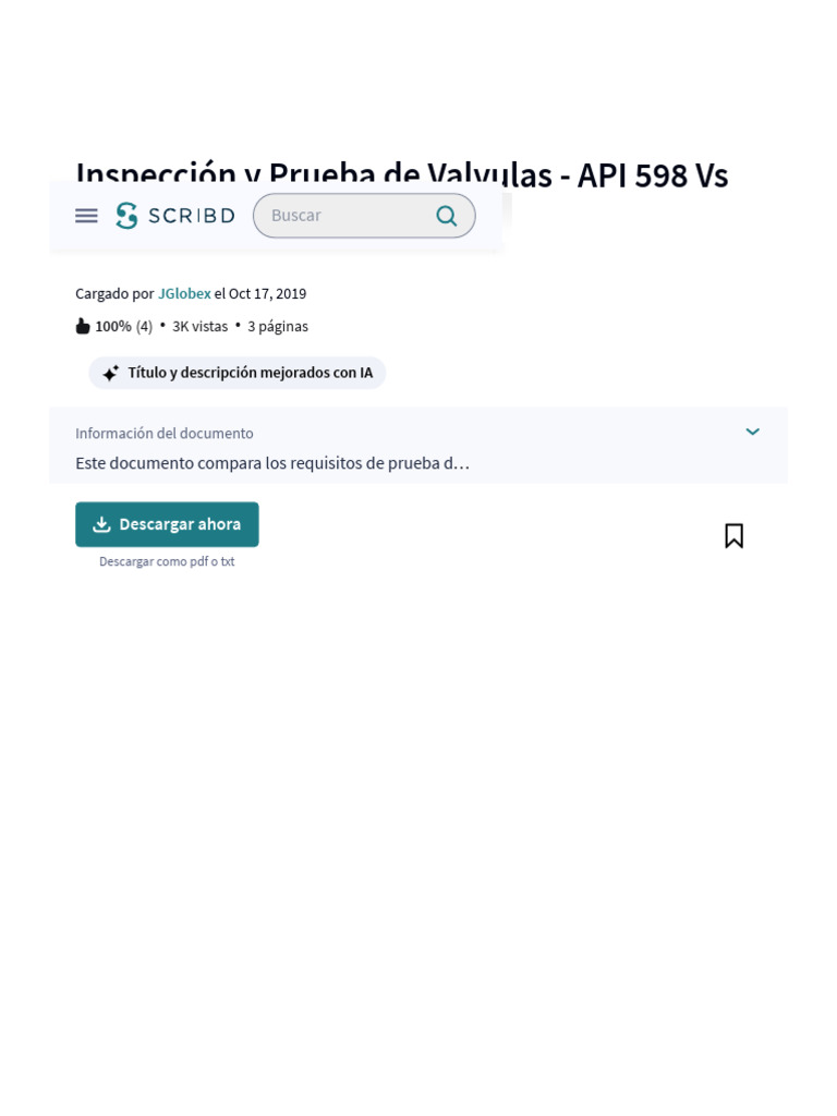 Inspección y Prueba de Valvulas - API 598 vs API6D PDF | PDF | Informática y Tecnología de La ...