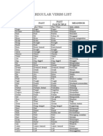 500 Irregular Verbs with Meanings PDF | PDF