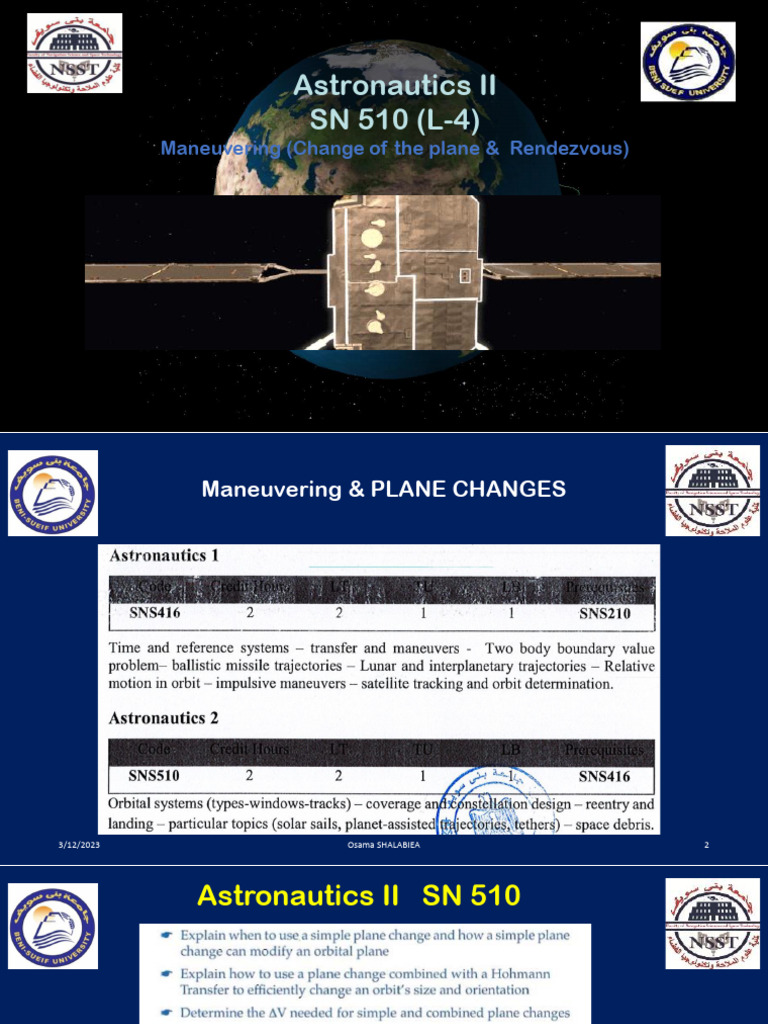 Lect-4-2023 | PDF | Space Rendezvous | Orbital Maneuver Lect-4-2023 | PDF | Space Rendezvous | Orbital Maneuver