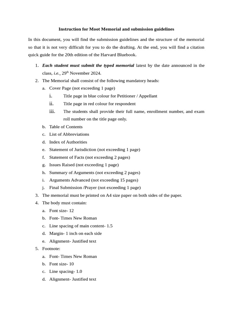 Moot Memorial Guidelines | PDF | Appeal | Justice