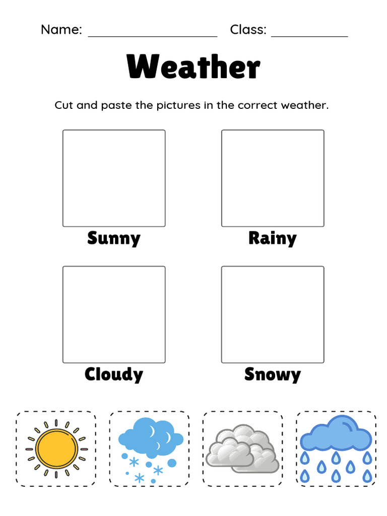 Weather Cut-Outs Worksheet | PDF