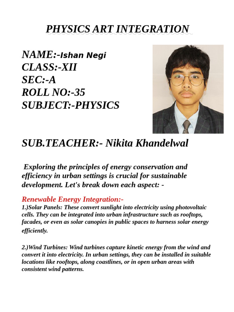 Physics Art Integration | PDF | Efficient Energy Use | Lighting