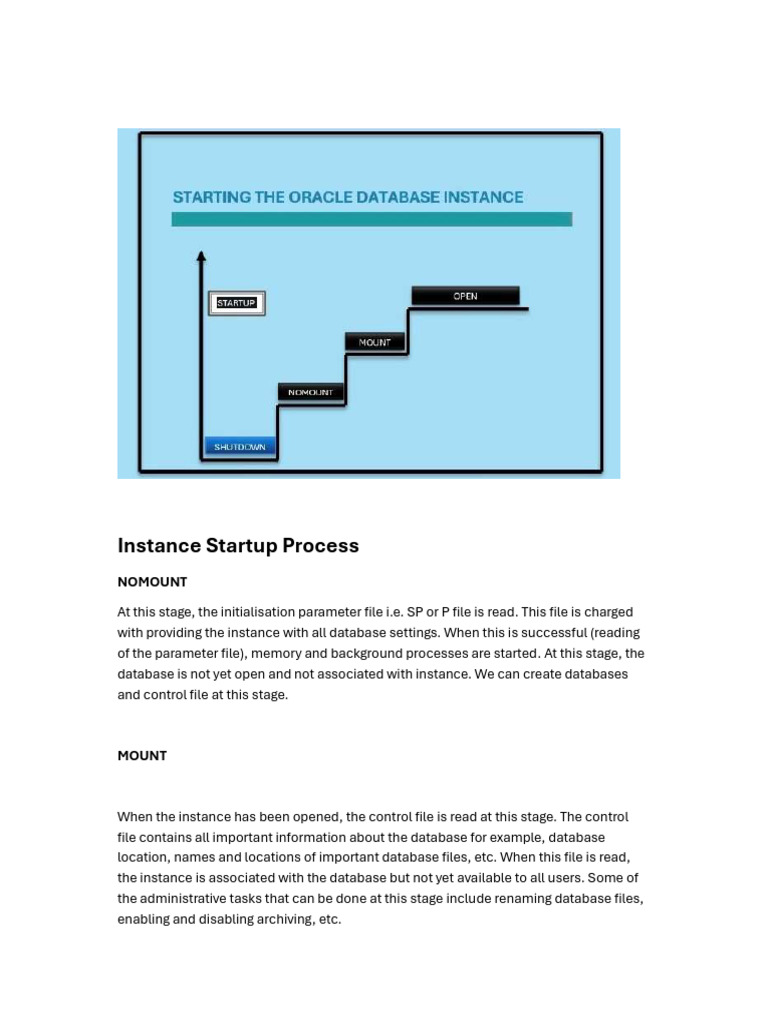 Instance Startup Process | PDF | Database Transaction | Databases