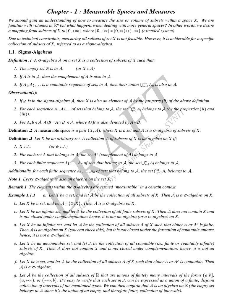 Measure Theory Full | PDF | Measure (Mathematics) | Set (Mathematics)