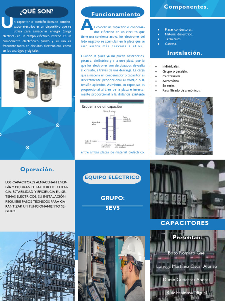 Capacitores Triptico | PDF | Condensador | Electricidad