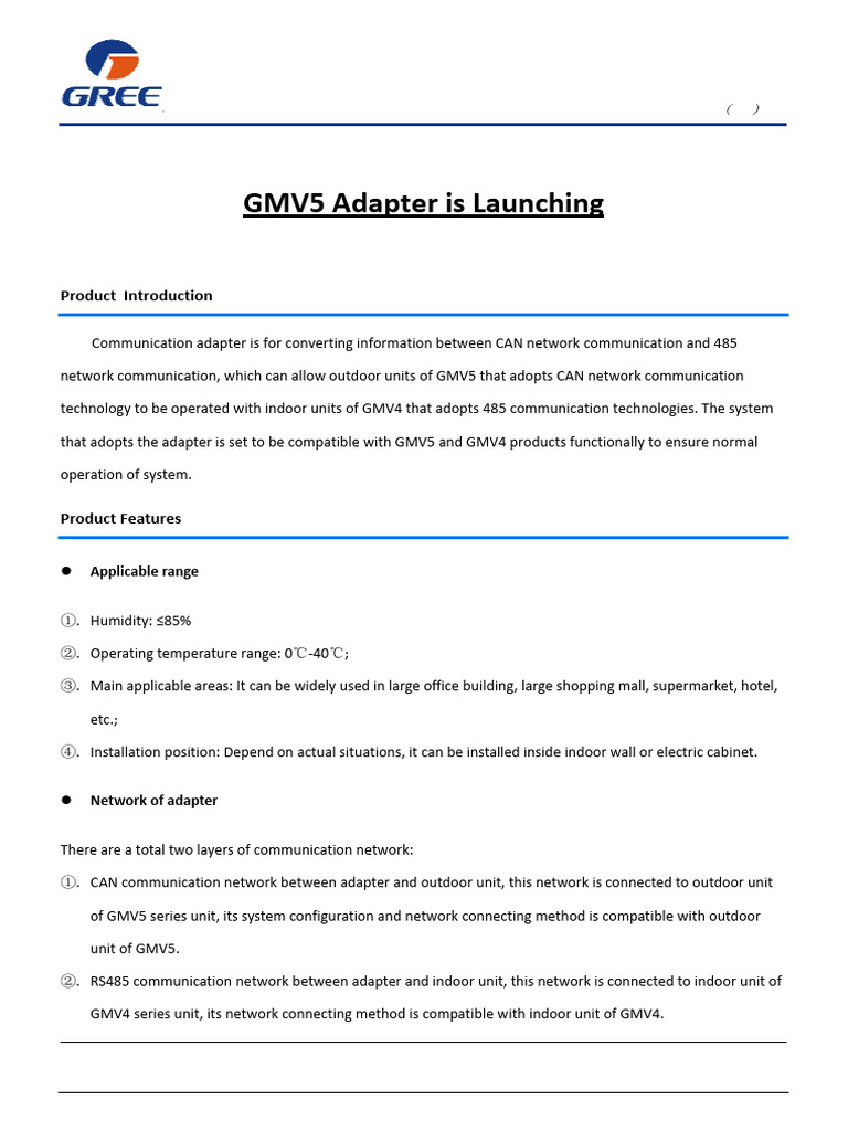 GREE CAC Rapid News - GMV5-GMV4 Communication Adaptor | PDF | Computer Engineering | Computing