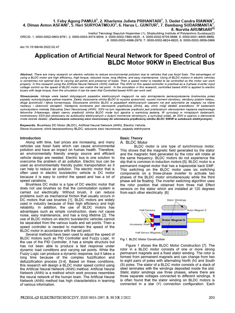 Application of Artificial Neural Network For Speed Control of BLDC ...