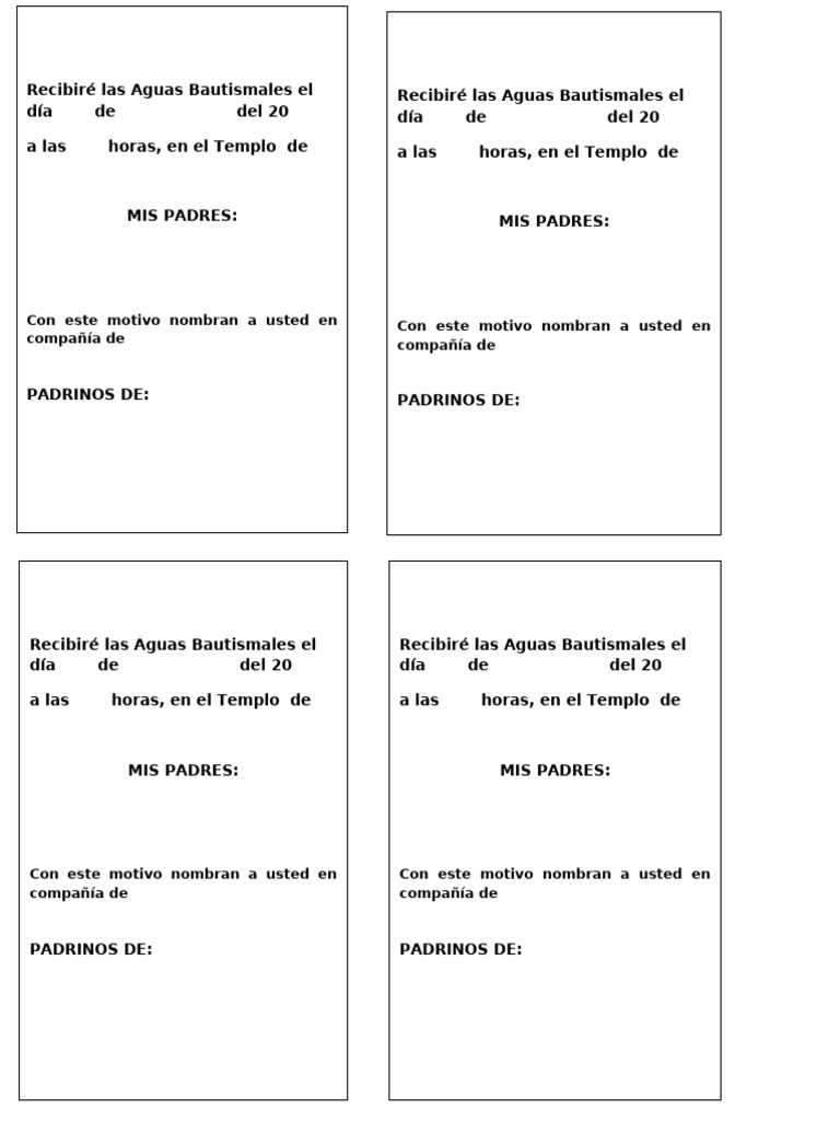 Invitación a Bautismo Familiar | PDF