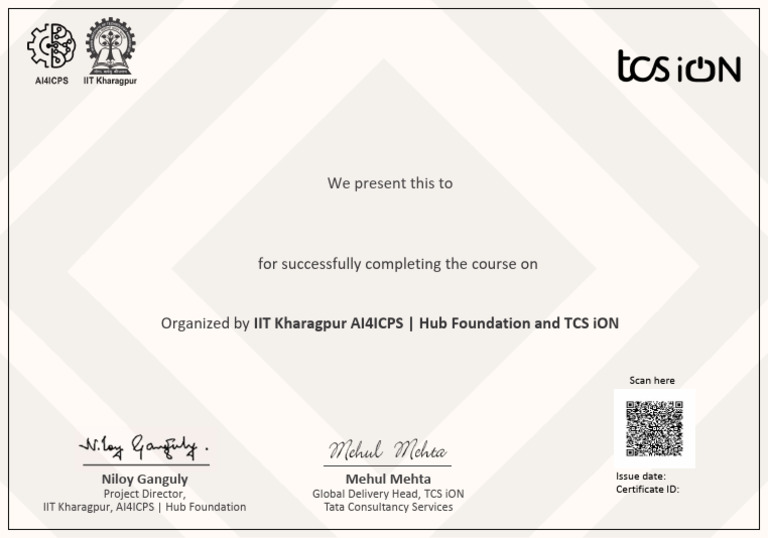 Certificate HAAI IITKgp TCSion | PDF