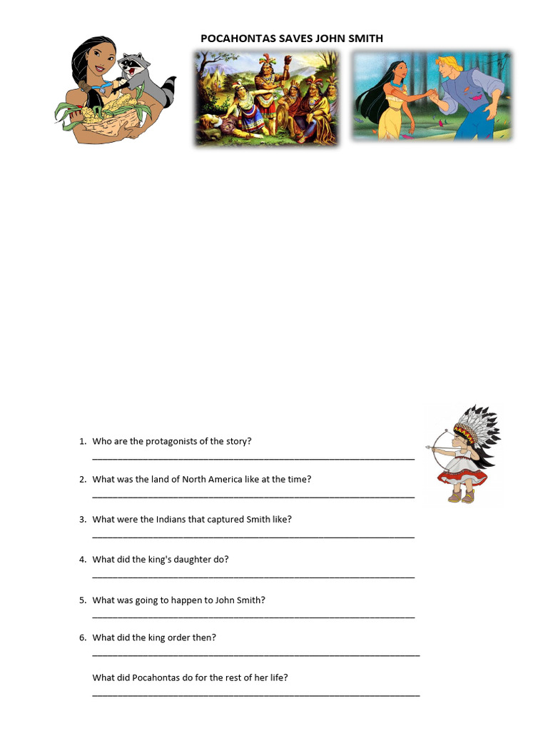 Pocahontas Rescues John Smith's Life | PDF