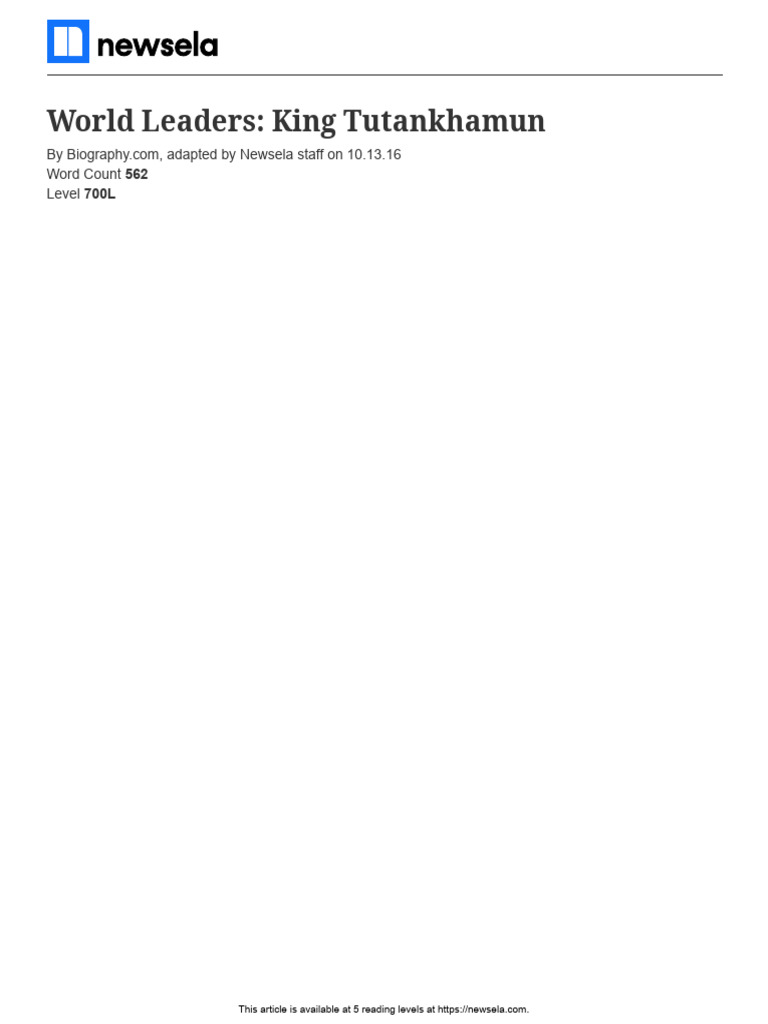 King Tut | PDF | Tutankhamun | Akhenaten