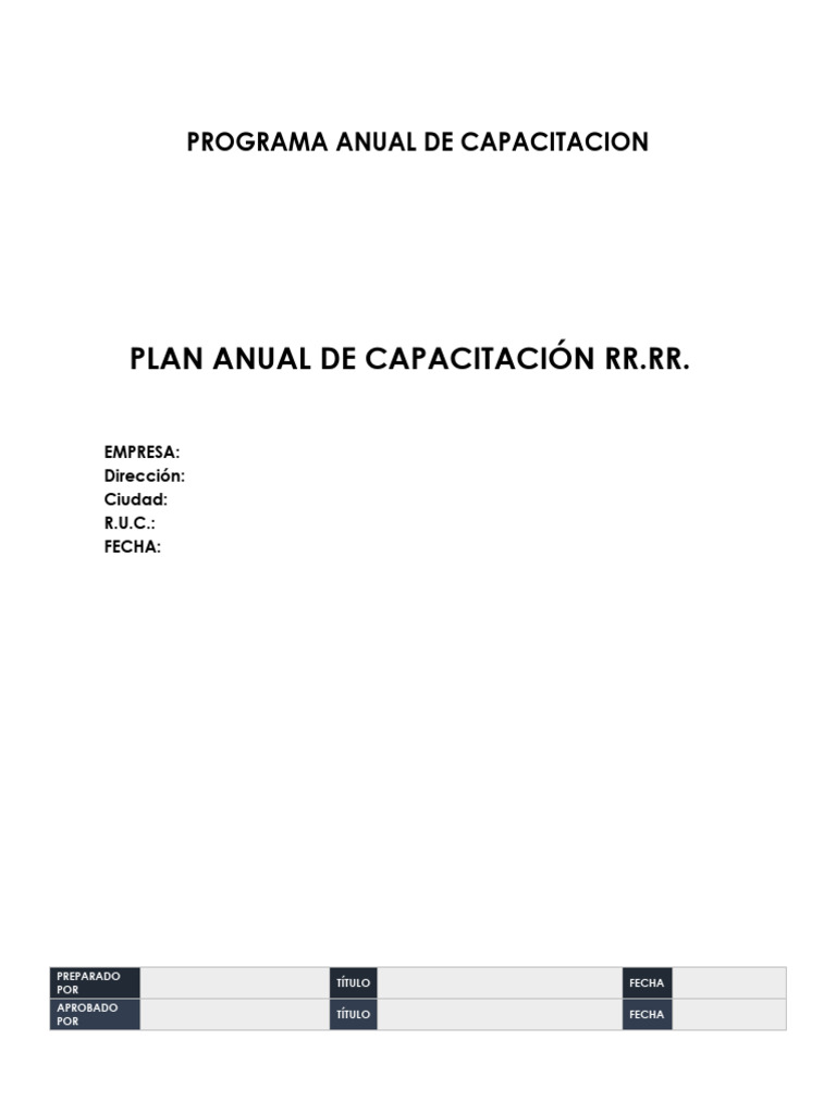 Programa de Capacitacion Anual 2024 | PDF | Presupuesto | Creación de capacidad