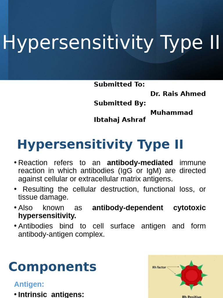 Presentation Immunology Hypersensitivity Type II H | PDF | Antibody | Antigen