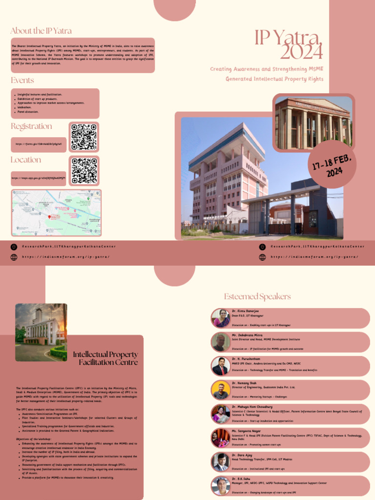 IP Yatra 2024, Brochure | PDF | Intellectual Property | Startup Company