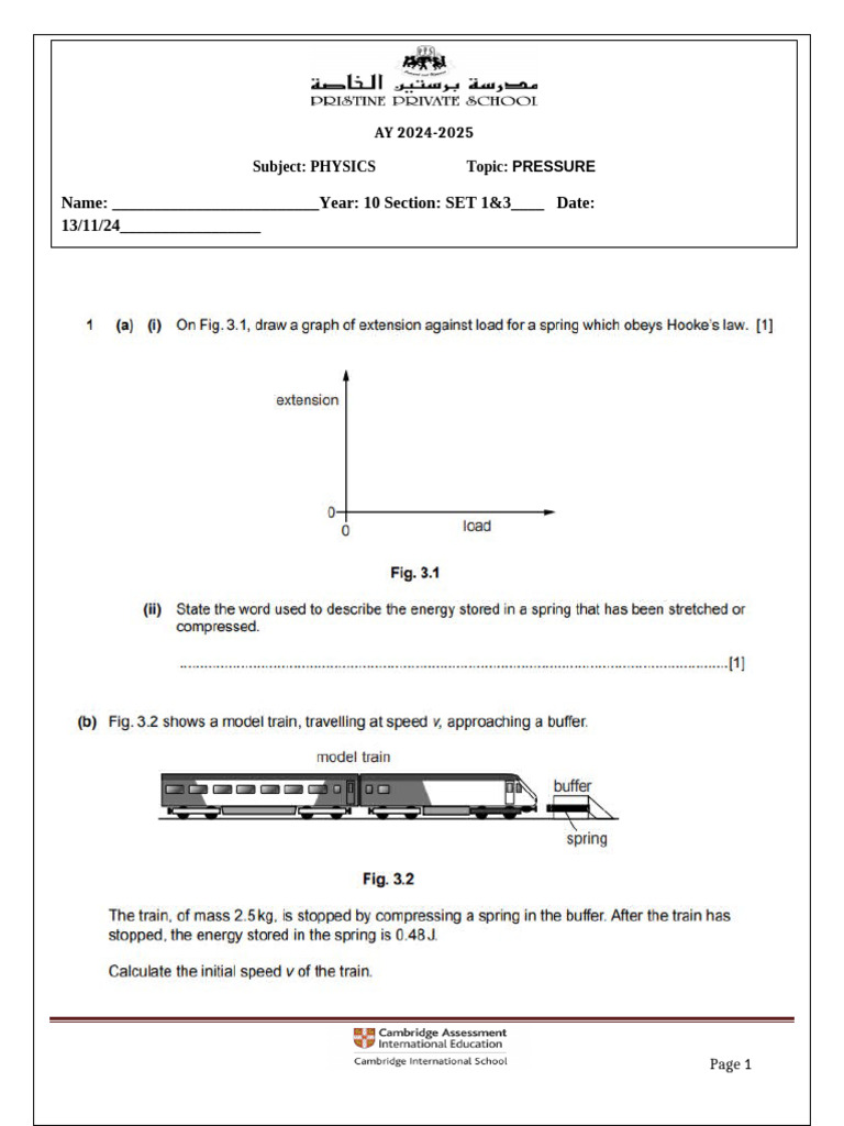 Year 10 Worksheet - WORK, POWER, ENERGYl-General Physics - 13-05-2024 | PDF