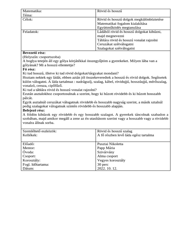 Foglalkozás Matek2 | PDF