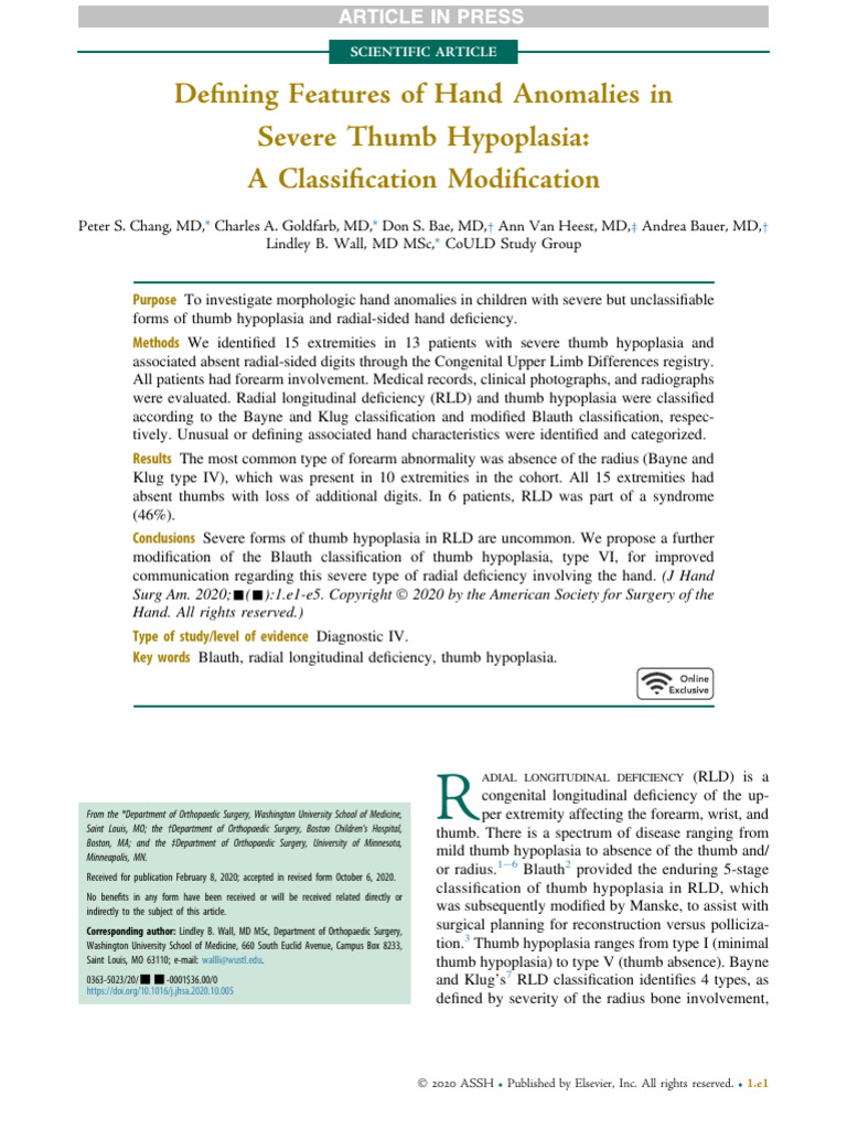 10 1016@j Jhsa 2020 10 005 | PDF | Hand | Thumb