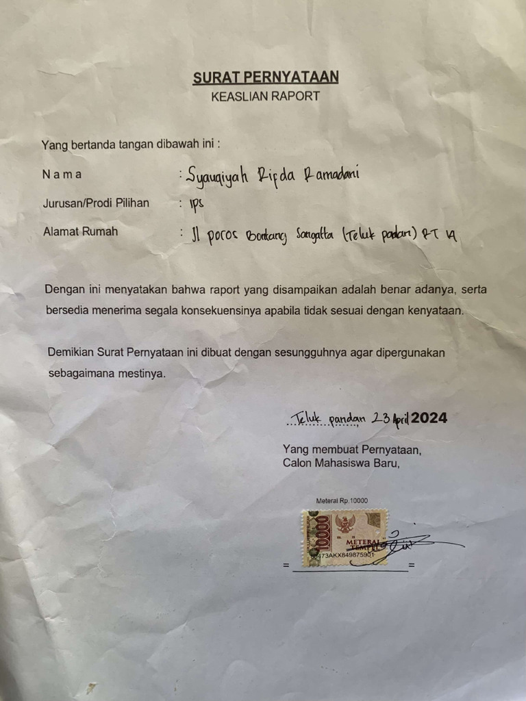 Keaslian Rapot 2 | PDF