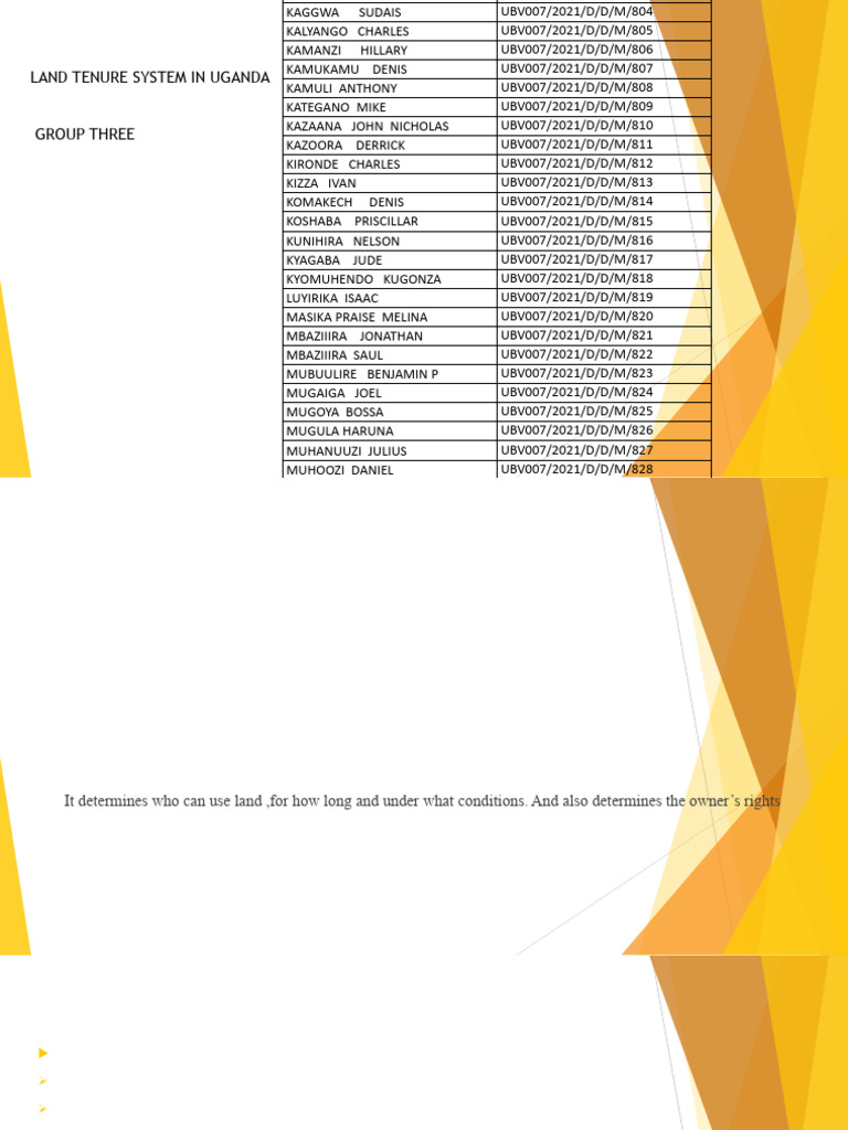 Land Tenure System in Uganda | PDF | Lease | Leasehold Estate