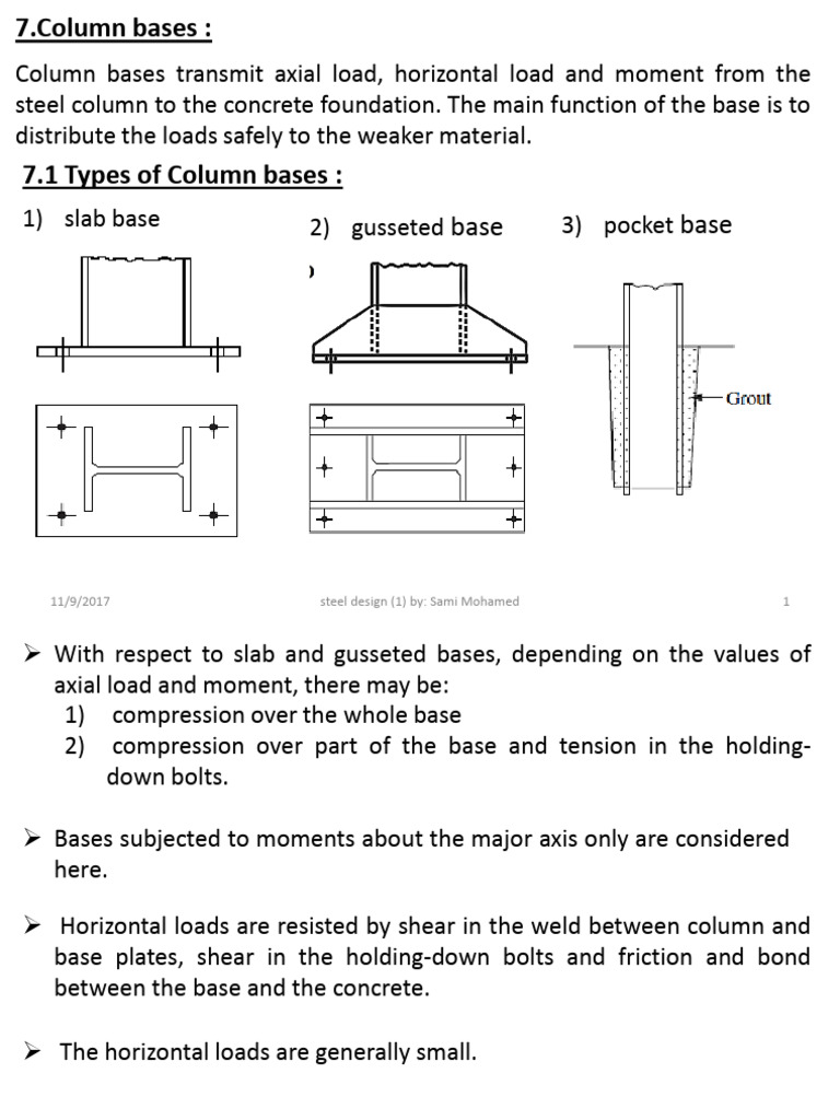 Lecture-9 Column Bases | PDF | Strength Of Materials | Stress (Mechanics)