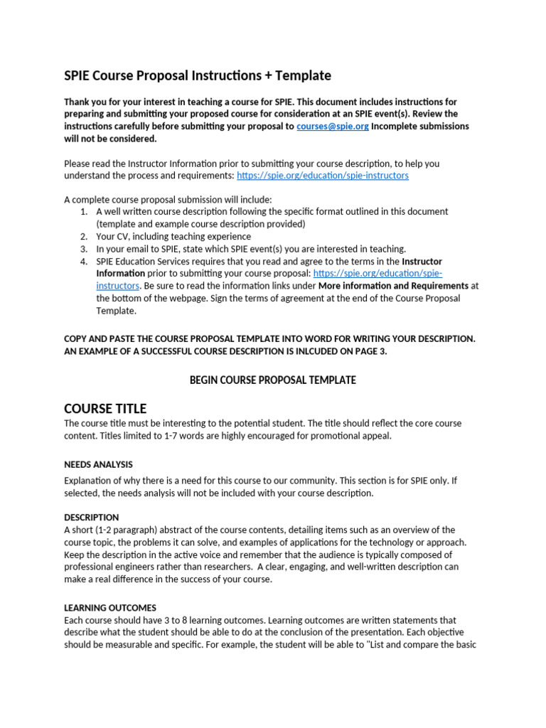 SPIE Course Proposal Guide | PDF | Electromagnetic Radiation | Waves