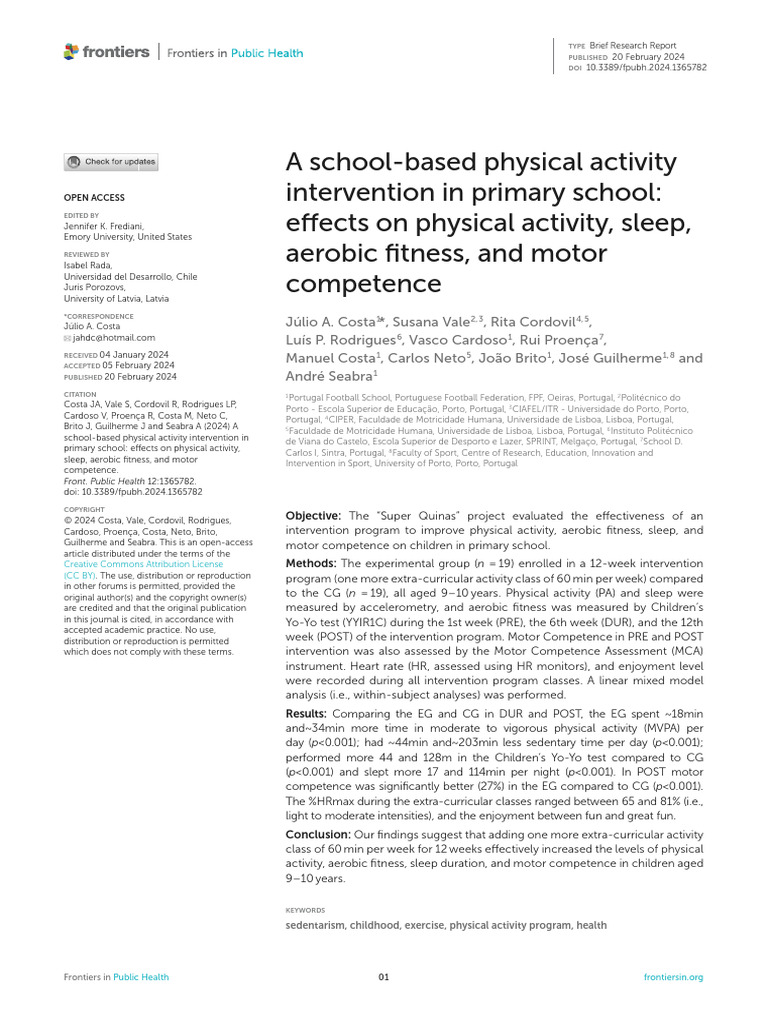 A_school-based_physical_activity_intervention_in_p | PDF | Body Mass Index | Portugal