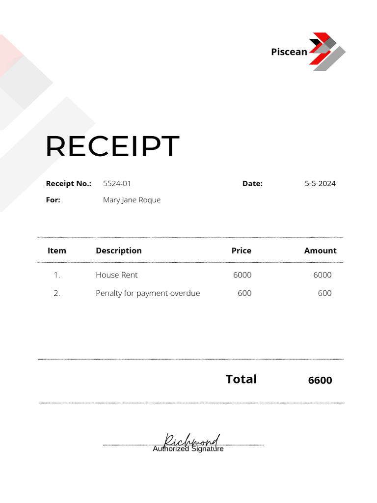 Receipt - April | PDF