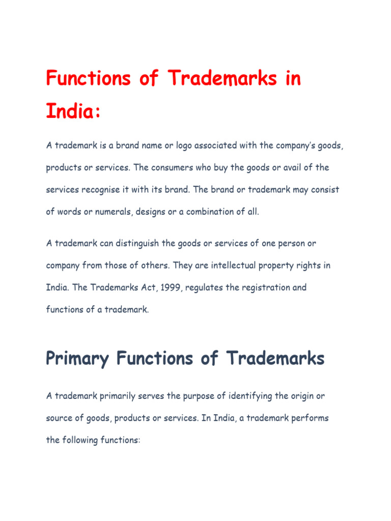 Notes On Trade Mark | PDF | Trademark | Assignment (Law)