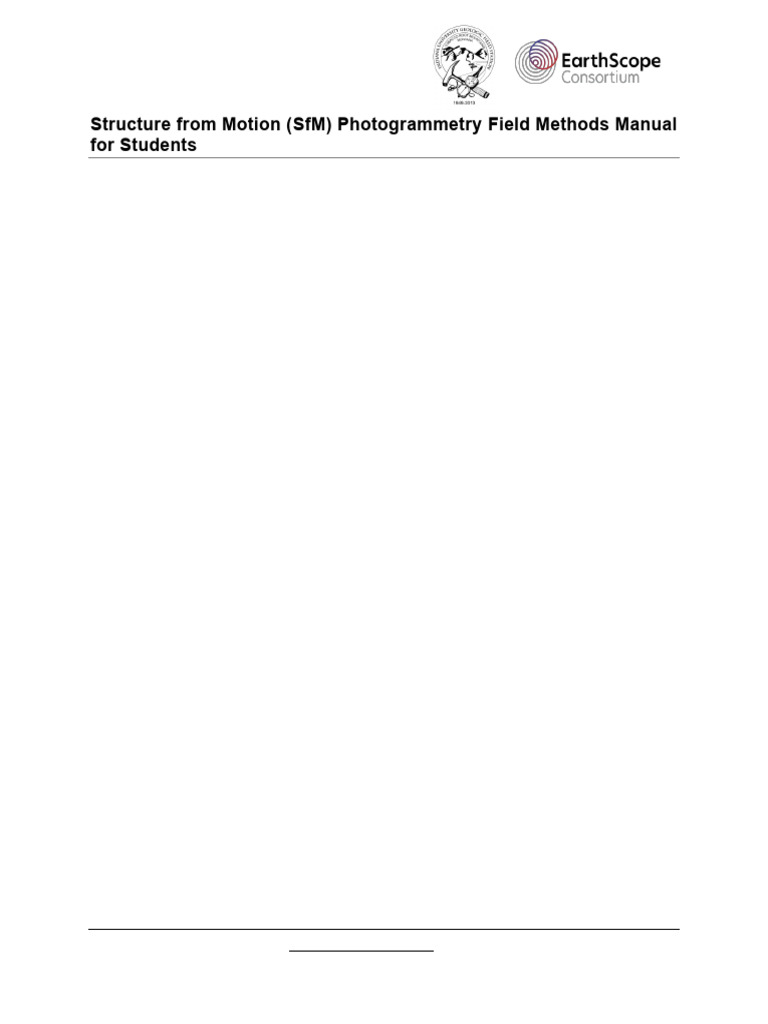 SFM Field Methods Manual.v4 | PDF | Camera | Topography