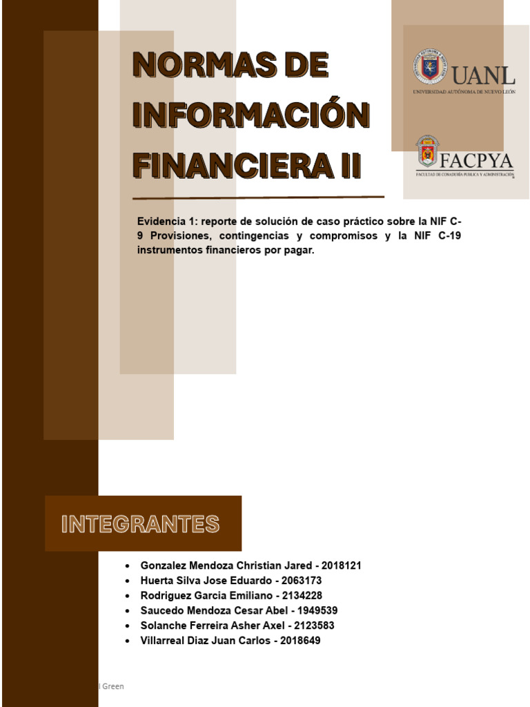 Normas NIF C-9 y C-19: Guía Completa | PDF | Contabilidad | Valoración (Finanzas)