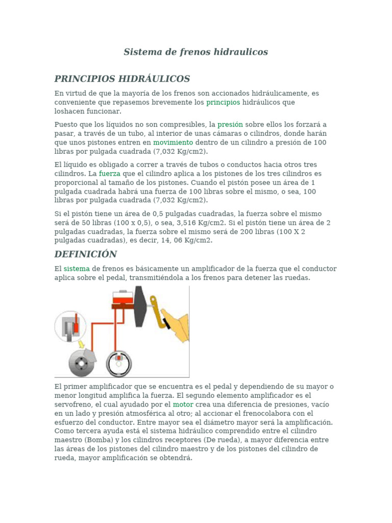 Sistema de Frenos Hidraulicos | PDF | Presión | Hirviendo